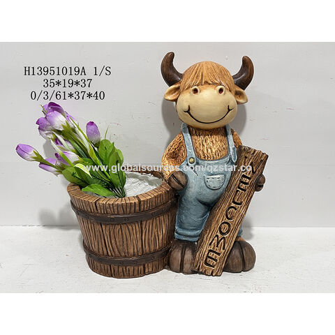 Hot Sale Home Decor Desktop Furnishing Articles Cow Small Flower Pots ...