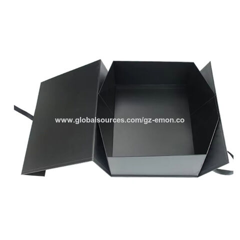 Bulk Buy China Wholesale Black Rigid Flat Luxury Magnetic Folding Storage Paper Gift Box With ...