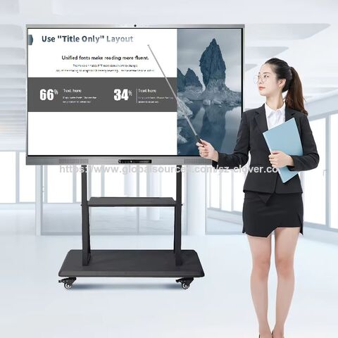 55/65/75/86/98/100inch Popular Touch Screen Smart White Board Design For School Conference ...