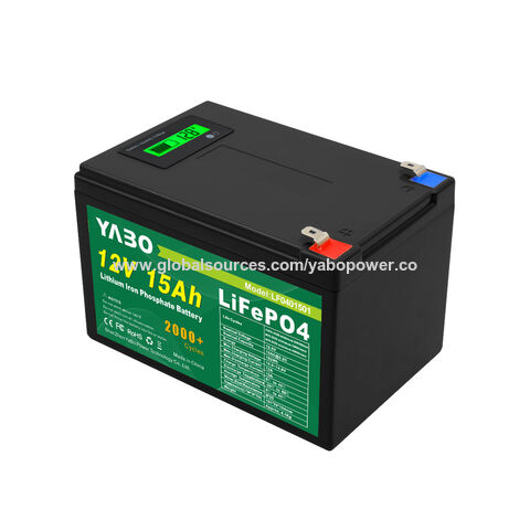 Yabo High Performance Solar Power Storage Lifepo4 Customized 12v 6ah 10ah 12ah 15ah Li Ion ...