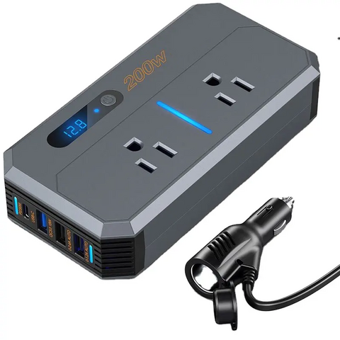 200w Car Power Inverter Dc 12v To 110v Ac Converter Truck 24v To Ac ...