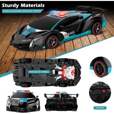 Transformer Remote Control Police Car Toy With Flash Light One Button ...