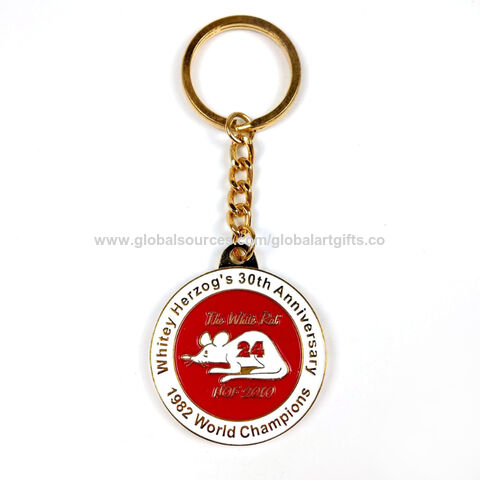Custom Keychain Round Shape Key Ring Metal Key Tags Gold Plating ...