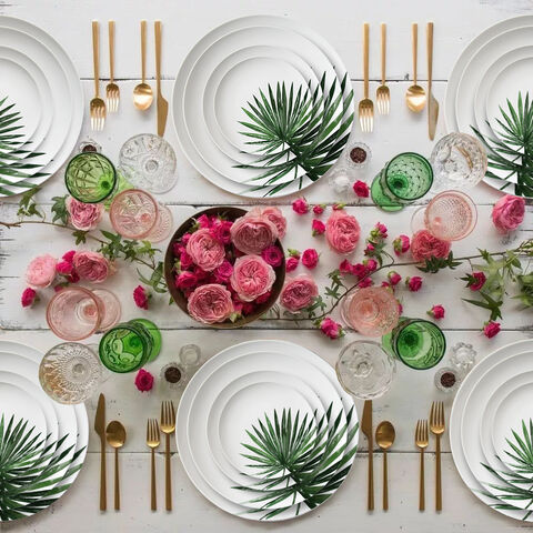 Factory Price Plant Minimalist Durable Bone China Dinnerware Set For ...