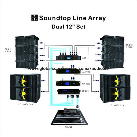 Sistem Speaker Suara Pro Array Line 12 Inci Ganda, Dengan Amplifier ...