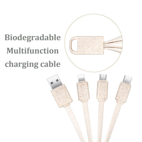 3-in-1 Portable Eco-friendly Charger Cable Biodegradable Usb Cable With ...