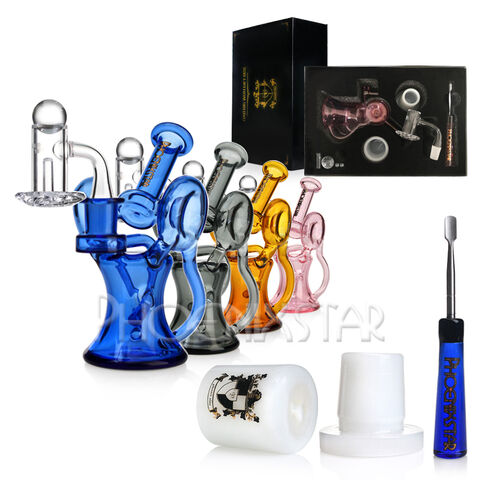Phoenix Star Mixed Colors Smoking Set Oil Dab Rig Recycler Glass Bong ...