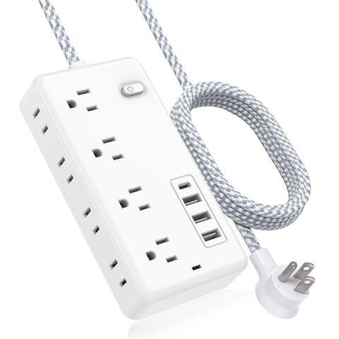 Us Power Strip Surge Protector Power Strip With 8 Widely Outlets 4 Usb ...