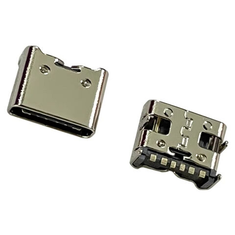 Custom Type-c Usb Jack Female Connector Plug Pcb 6 Pin Usb-c Type ...