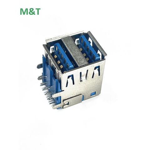 Factory Supply 90 Degree Dip Double Ports Usb 3.0 Type A Female ...
