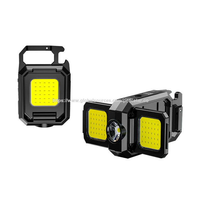 Square-shaped Dual-sided Cob Multi-functional Carabiner Light With Led ...