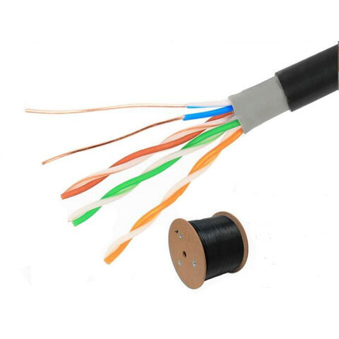 Factory Price Outdoor 300m Black Cat5e Utp 8cores 24awg Od5.0 Network ...
