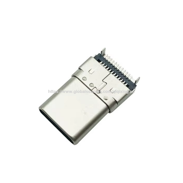 Type C 24 Pin Male Connector Double Row Pins Horizontal Type Sinking ...