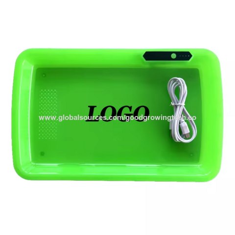 Rolling Trays Wholesale Custom Logo Infinity Mirror Led Rolling Tray ...