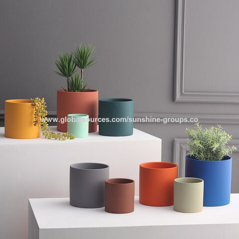 Simple Flower Pot Ceramic Morandi Style Succulent Green Plant Pot ...