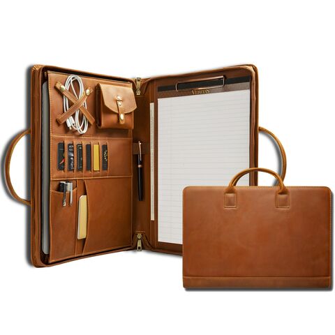Wholesale Leather Portfolio Briefcase Large Capacity Legal Padfolios ...