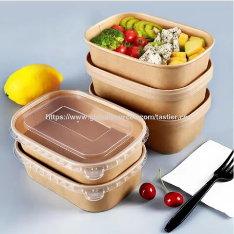 Custom Printed Restaurant Takeaway Delivery Packaging Disposable Kraft ...