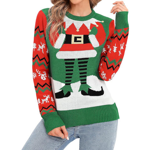 Bulk Buy China Wholesale Green Elf Santa Deer Tree Knitted Ugly ...