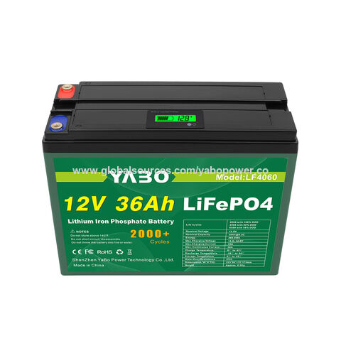 Yabo Wholesale Price Li-ion 24v 12v 36ah Lifepo4 Battery For Ebike Golf Carts, 12v Lifepo4 ...