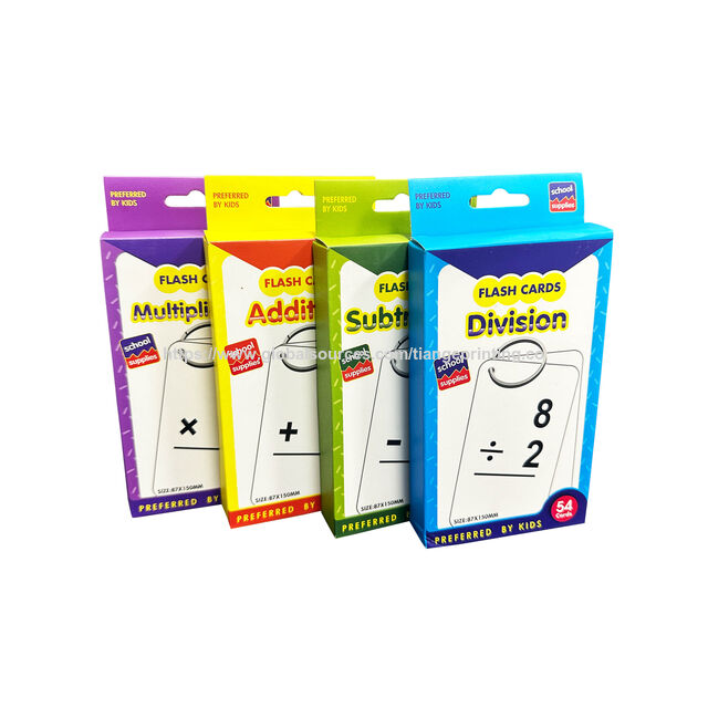 Custom 54 Jumbo Cards With Metal Ring Addition Subtraction ...