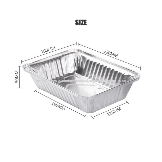 1100ml Rectangle Sliver Aluminum Foil Container Sealable With Hot ...