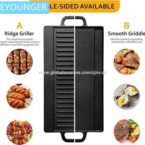 Buy China Wholesale Reversible Double Sides Pre-seasoned Cast Iron ...