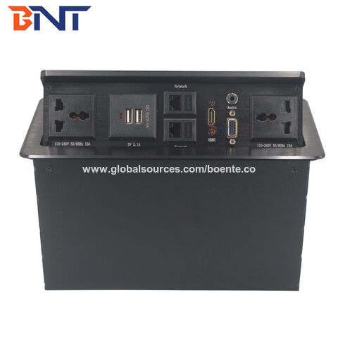 Luxurious Aluminum Alloy Meeting Room Desktop Hidden Pop Up Socket With ...