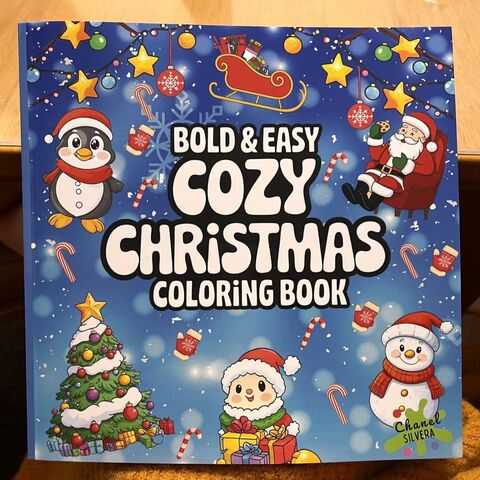 Kawaii Christmas Coloring Book For Cozy Girls: Bold & Easy Designs For ...