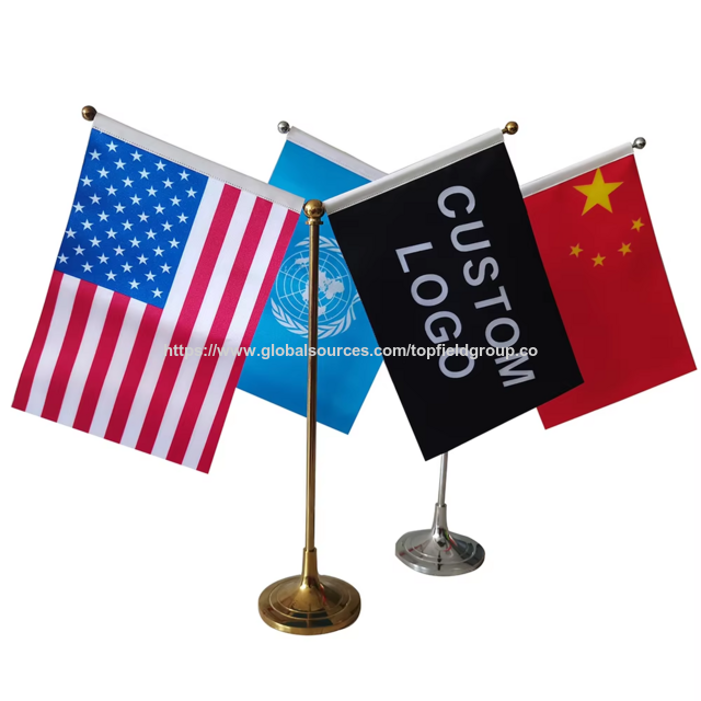 Custom Small Flag Stickers Country Office Table Flag Banner Aluminum ...