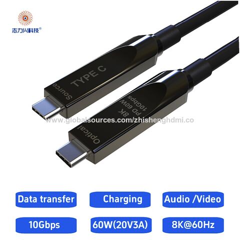 Premium High Speed Usb-c Fiber Optic Cable For Audio Video And Data And ...