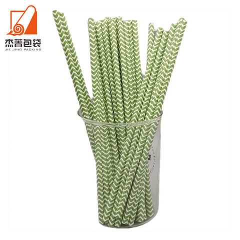 Green Paper Straw Disposable Degradable Paper Straw Creative Party ...