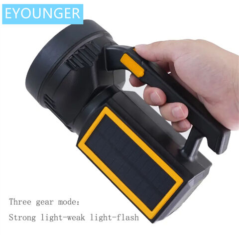 New Rechargeable Spotlight Flashlight Flashlights With Solar Panel High ...