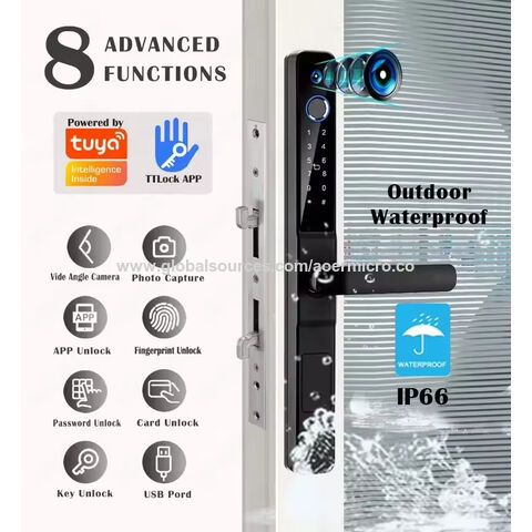 Thermal Break Aluminum Lock Tuya Smart Lock Electronic Invisible Sensor ...