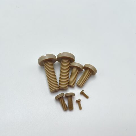 Bulk Buy China Wholesale Engineering Plastics Maker Insert Nuts Peek Round Head Slotted Screw ...