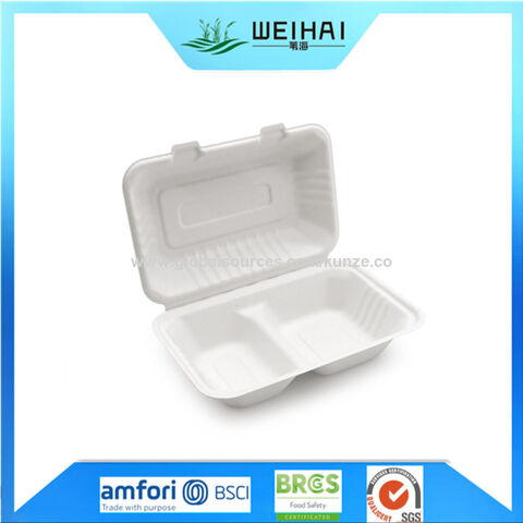 Buy China Wholesale 2 Compartments Lunch Food Containers Biodegradable ...