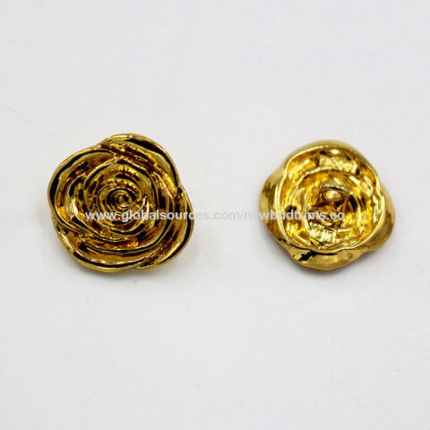 High Quality Rose Shape Round Alloy Garment Buttons For Women's Suit ...