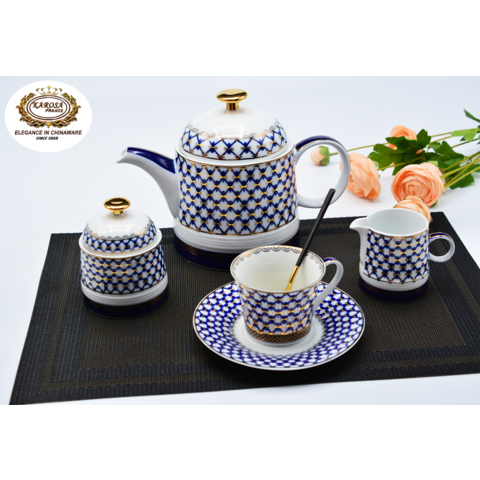Royal Gold Style Underglazed Blue German Durable Gold Tea Set Blue ...