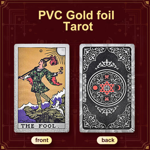 Wholesale Pvc Gold Foil Waterproof Tarot Black Gold Totem Moonlight Silver Model Comes With User ...