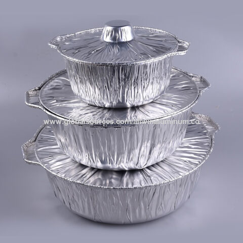 High Capacity Foil Aluminum Hot Pot Custom Disposable Round Food Grade ...