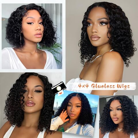Sdd Natural Pixie Curly Lace Frontal Wig Loose Deep Wave Human Hair Hd ...