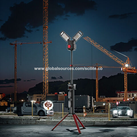 18v 7000lm Dual Power Tower Light Tripod 70w Led Work Lamp Waterproof ...