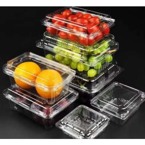 Custom Transparent Reusable Clear Fruit Clamshell Box Disposable Clear ...