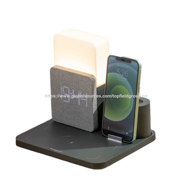 Smart Home Multifunction Wireless Charger Adapter Phone Stand Alarm ...