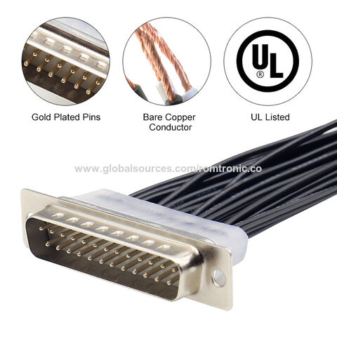 High Reliability 15-pin Gold-plated D-sub Connector With 1m Cable And ...