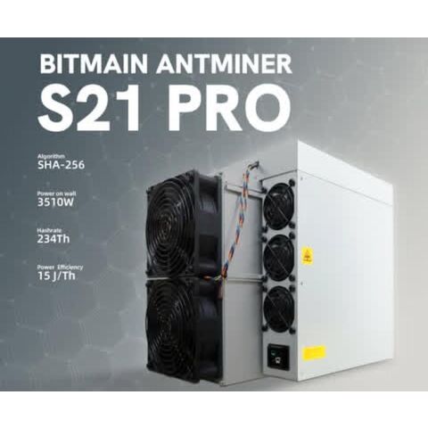 Asic Miner Crypto Miner Bitcoin Bitmain Antminer S21 Pro 234t Mining ...