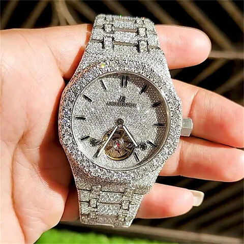 Fully Bust Down Ap Moissanite Watch Luxury Wrist Watch Fully Iced Out ...