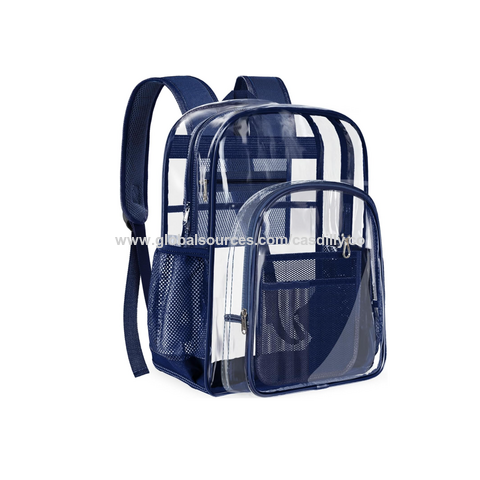 Clear Backpack Transparent Heavy Duty Bookbag See Through Bag For ...