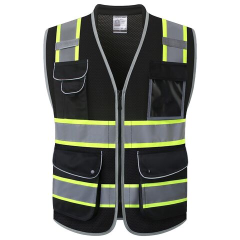 High Quality Pockets Polyester Vest Customized Reflective Vest Night ...