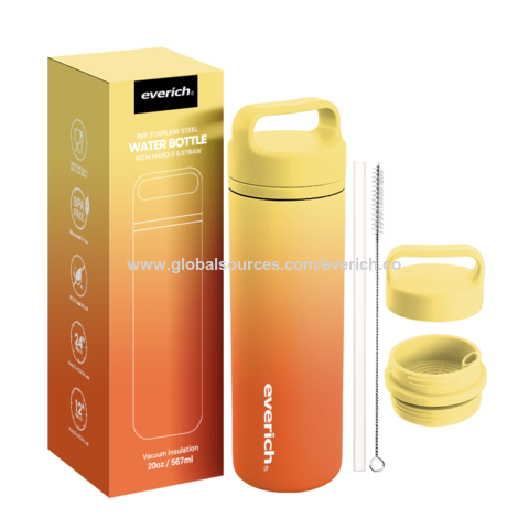 Everich Wholesale Insulated Stainless Steel Sports Water Bottle Fruit Infuser Lid Design With ...