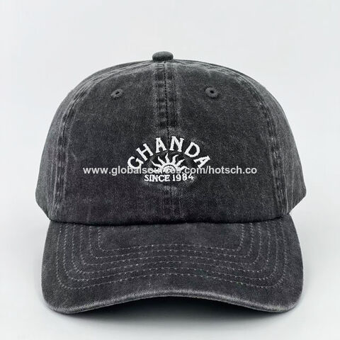 Black Washed Caps Brushed Cotton Caps Vintage Pigment Dyed Cotton Dad ...